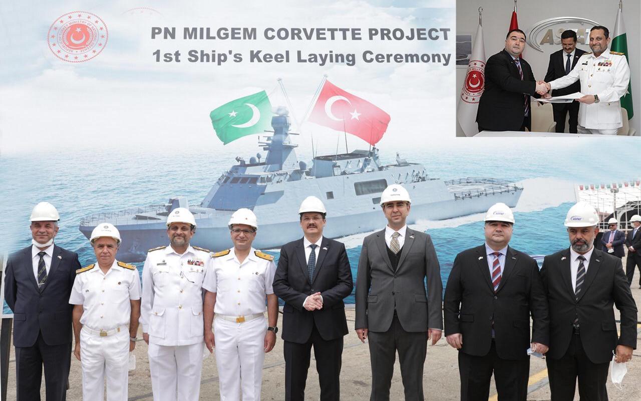 Turkey begins construction of Pakistan Navy’s first MILGEM Corvette ...