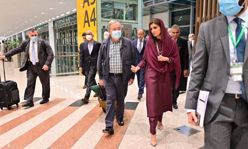 UN chief arrives in Pakistan, asks world to massively help flood-hit ...