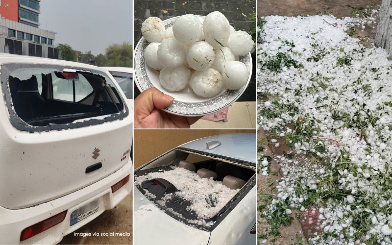 Massive Hailstorm batters Islamabad, damages cars and solar panels ...
